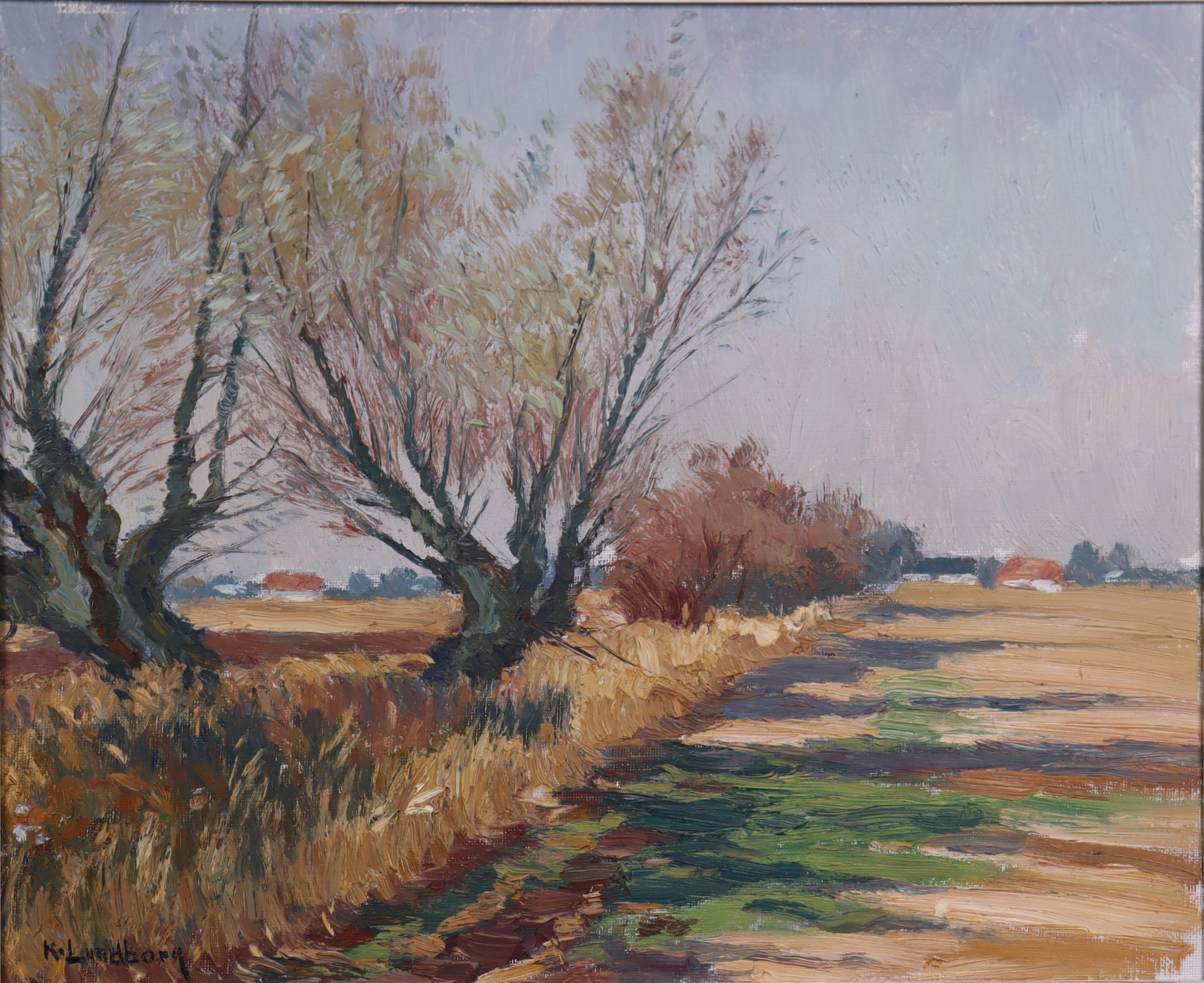 Karl Lundborg, olja på duk, "Höstdag i… | Auktion.se