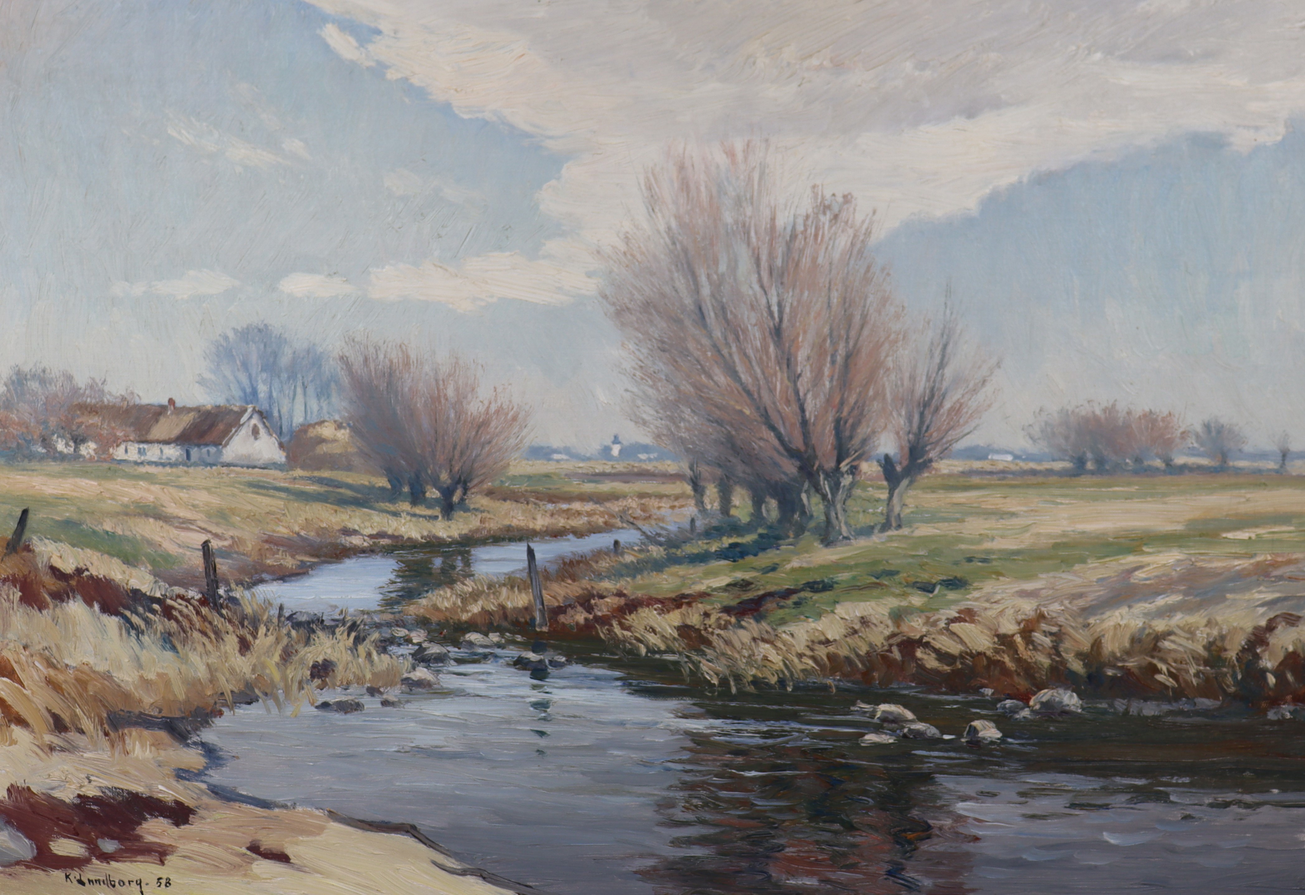 Karl Lundborg, olja på duk, "Aprildag v… | Auktion.se