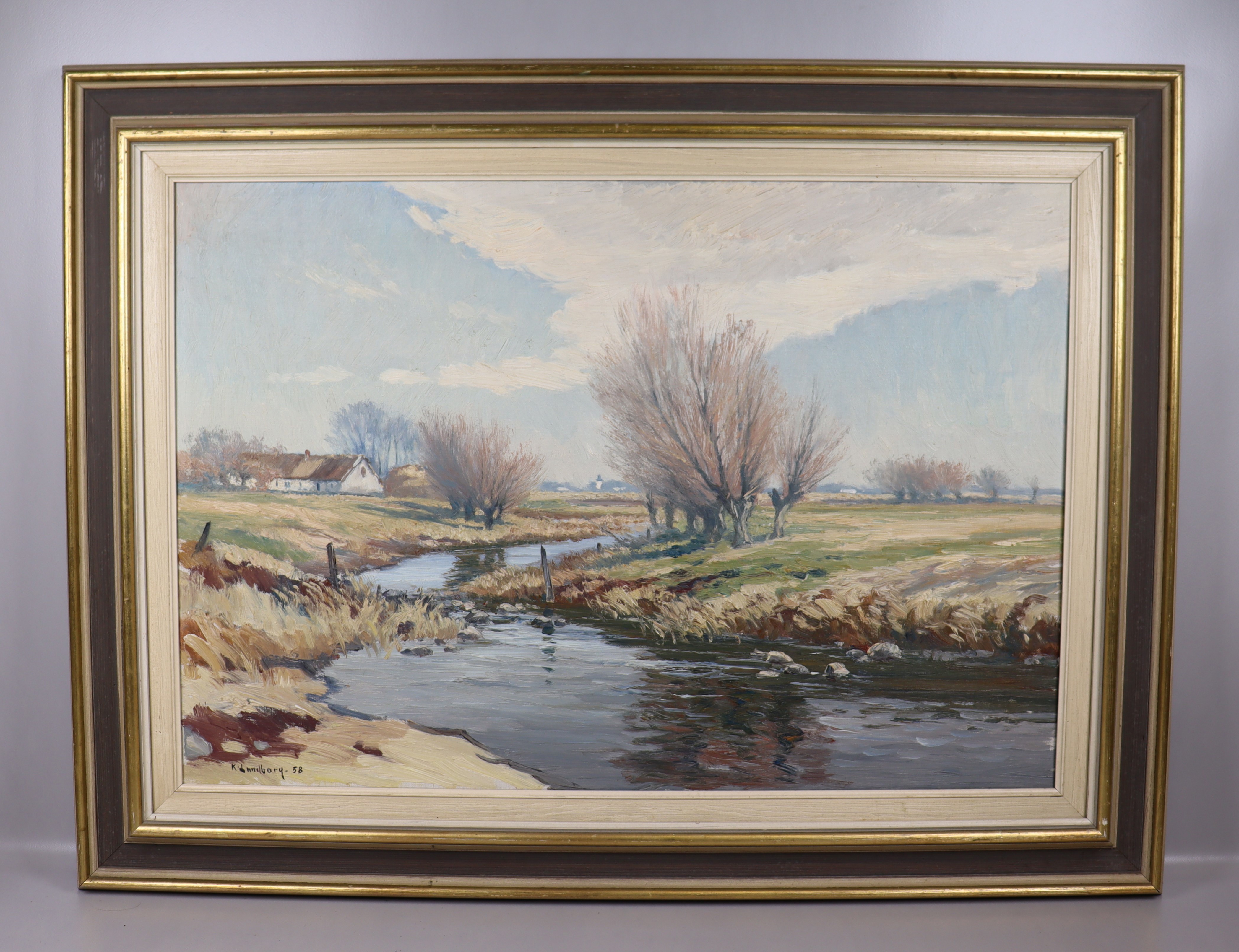 Karl Lundborg, olja på duk, "Aprildag v… | Auktion.se